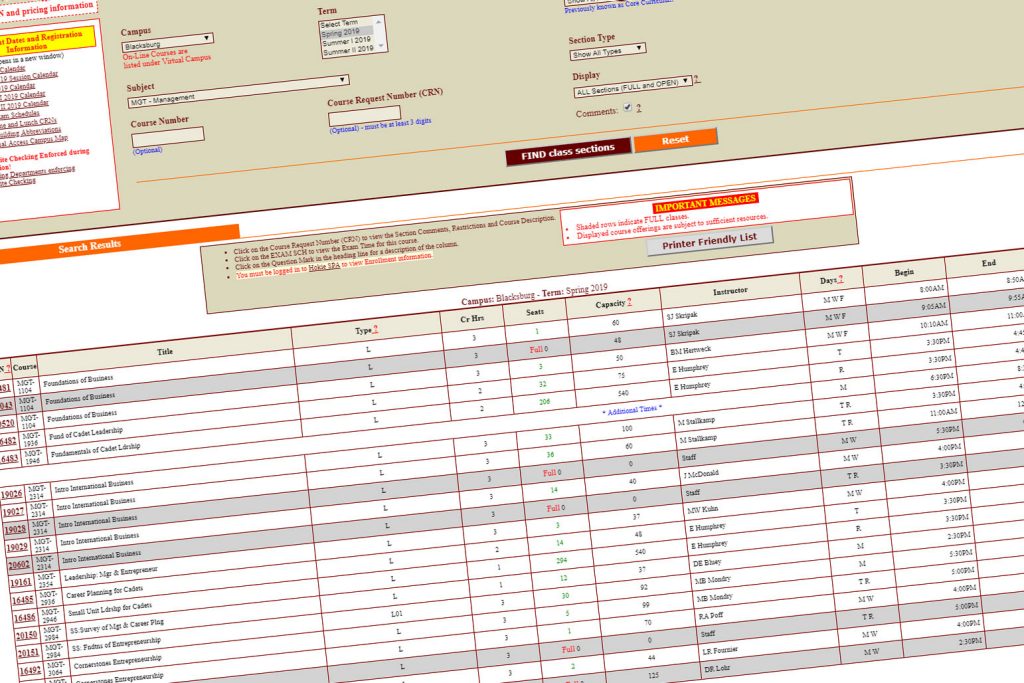 Force Add Business Information Technology Virginia Tech